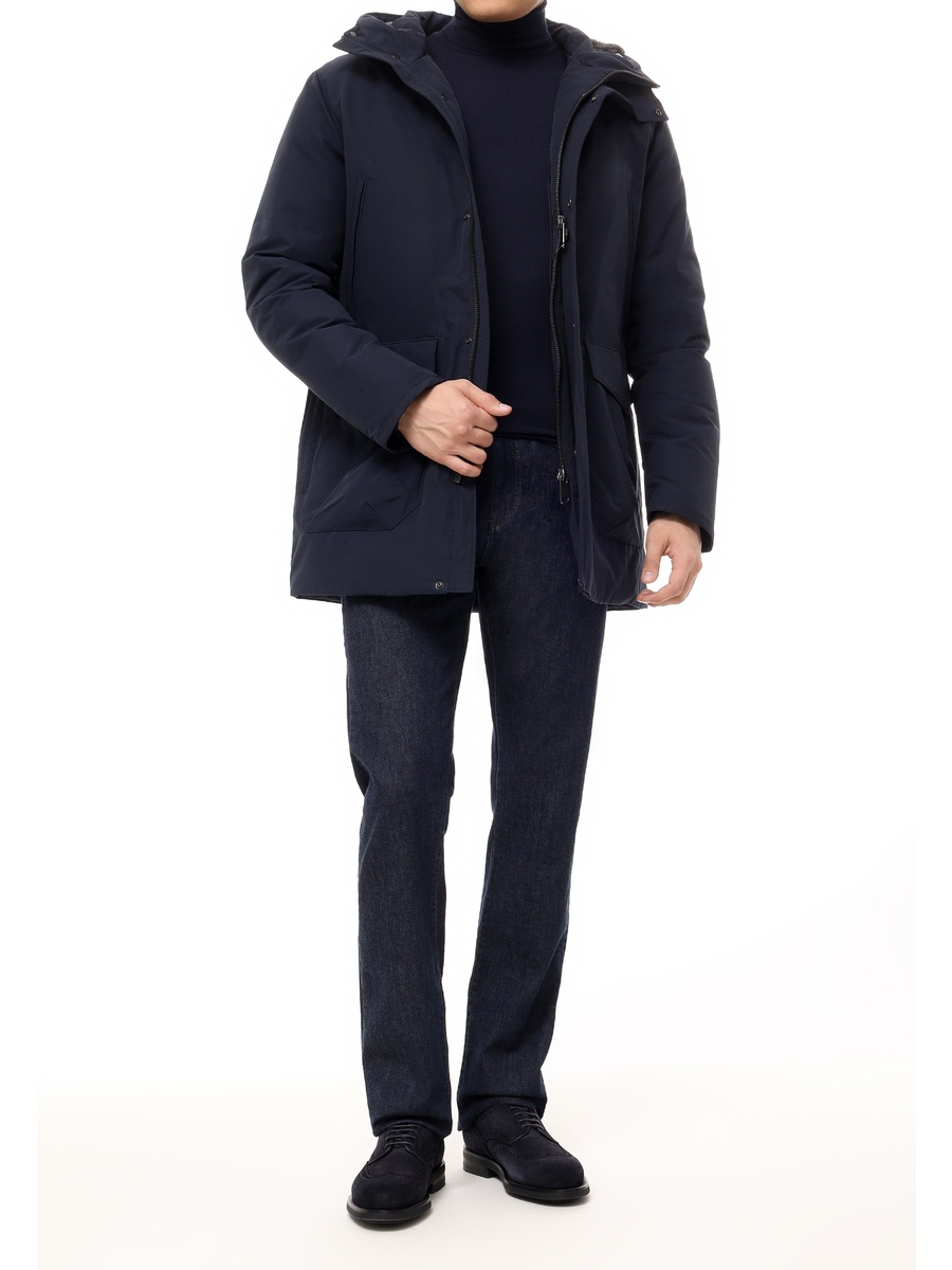 Утепленный пуховик цвет Темно-синий купить в BML по цене 41 900 руб