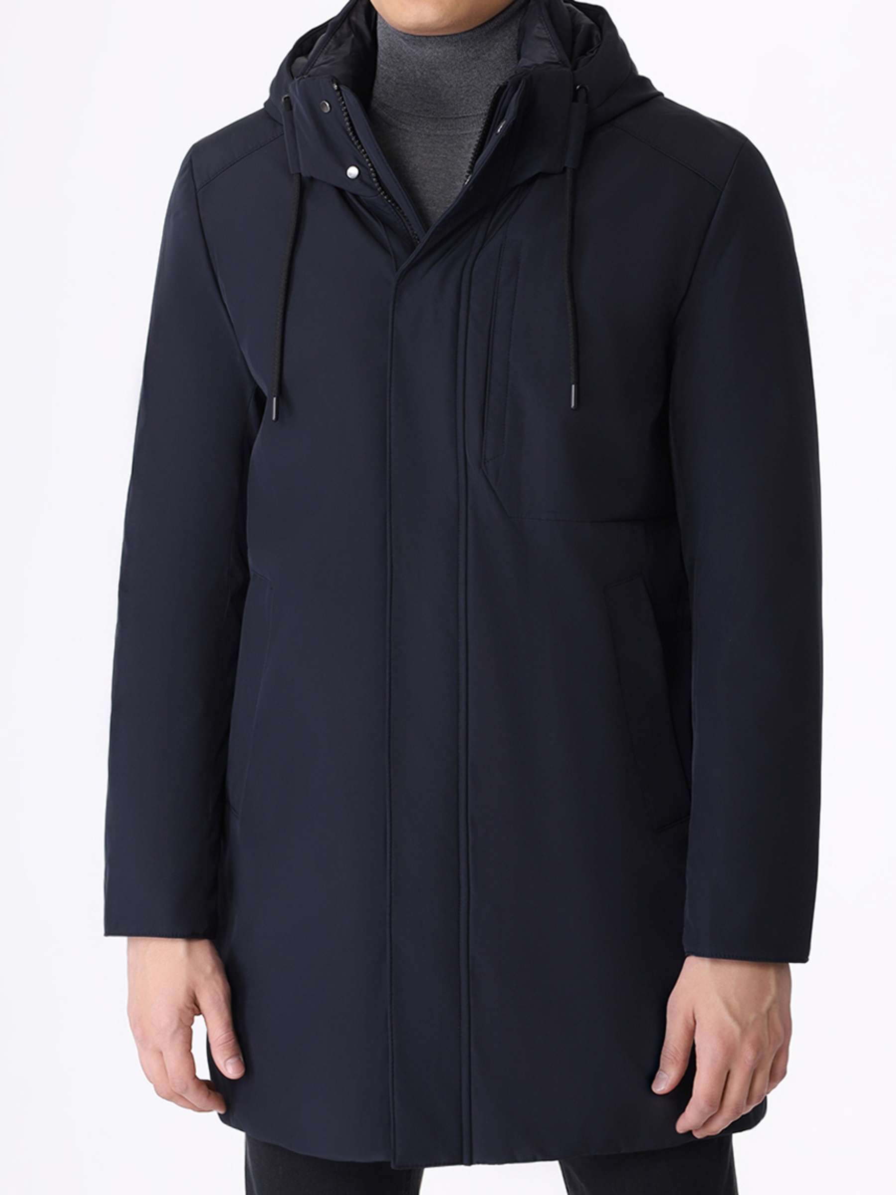 Пуховик с капюшоном цвет Темно-синий купить в BML по цене 47 850 руб