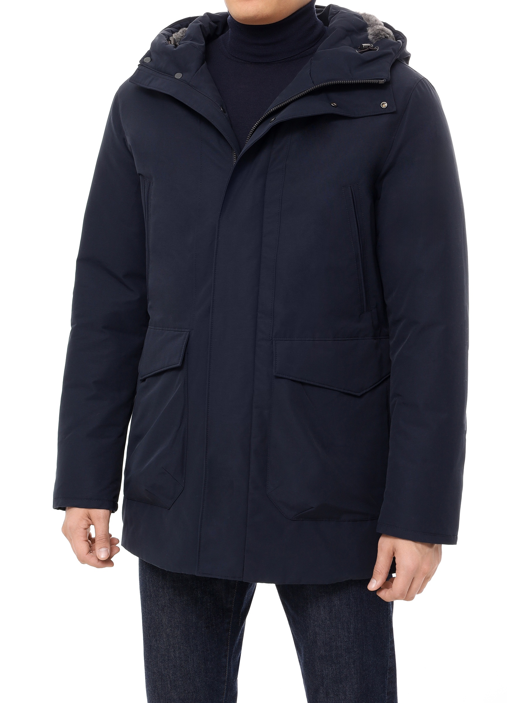 Утепленный пуховик цвет Темно-синий купить в BML по цене 41 900 руб