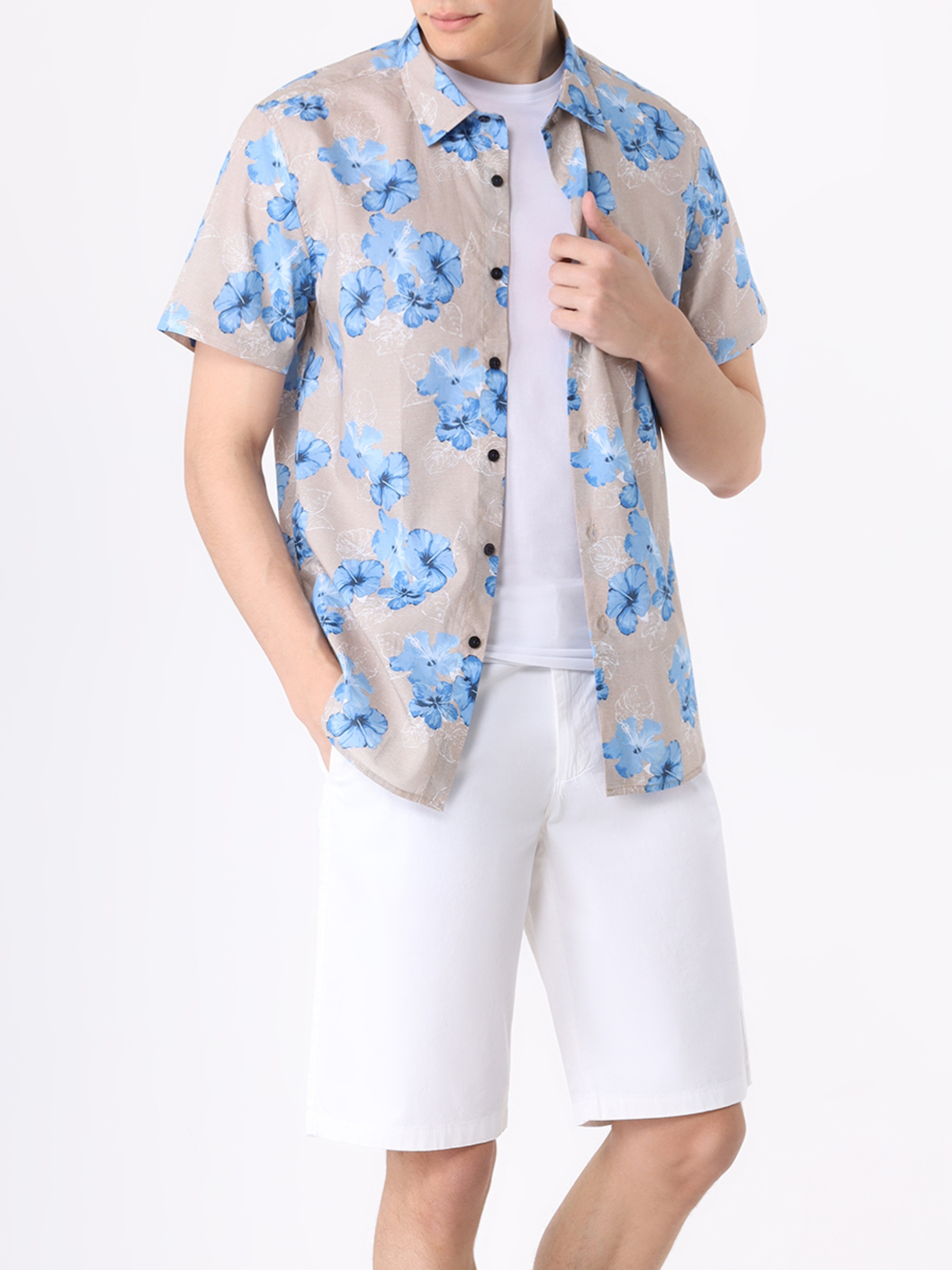 Шорты из хлопка с эластаном цвет Белый купить в BML по цене 8 600 руб