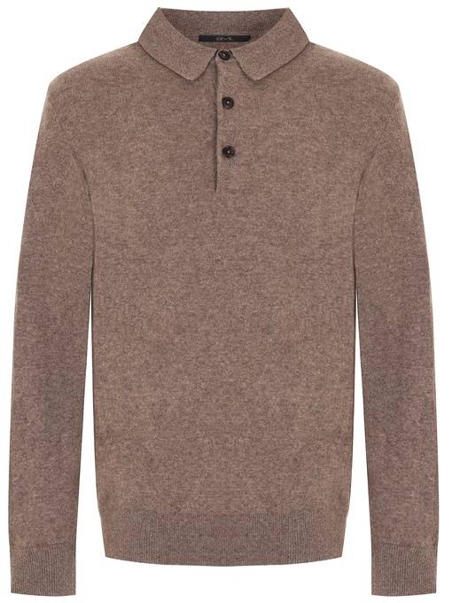 Поло на пуговицах из шертсти яка цвет Бежевый купить в BML по цене 30 000 руб