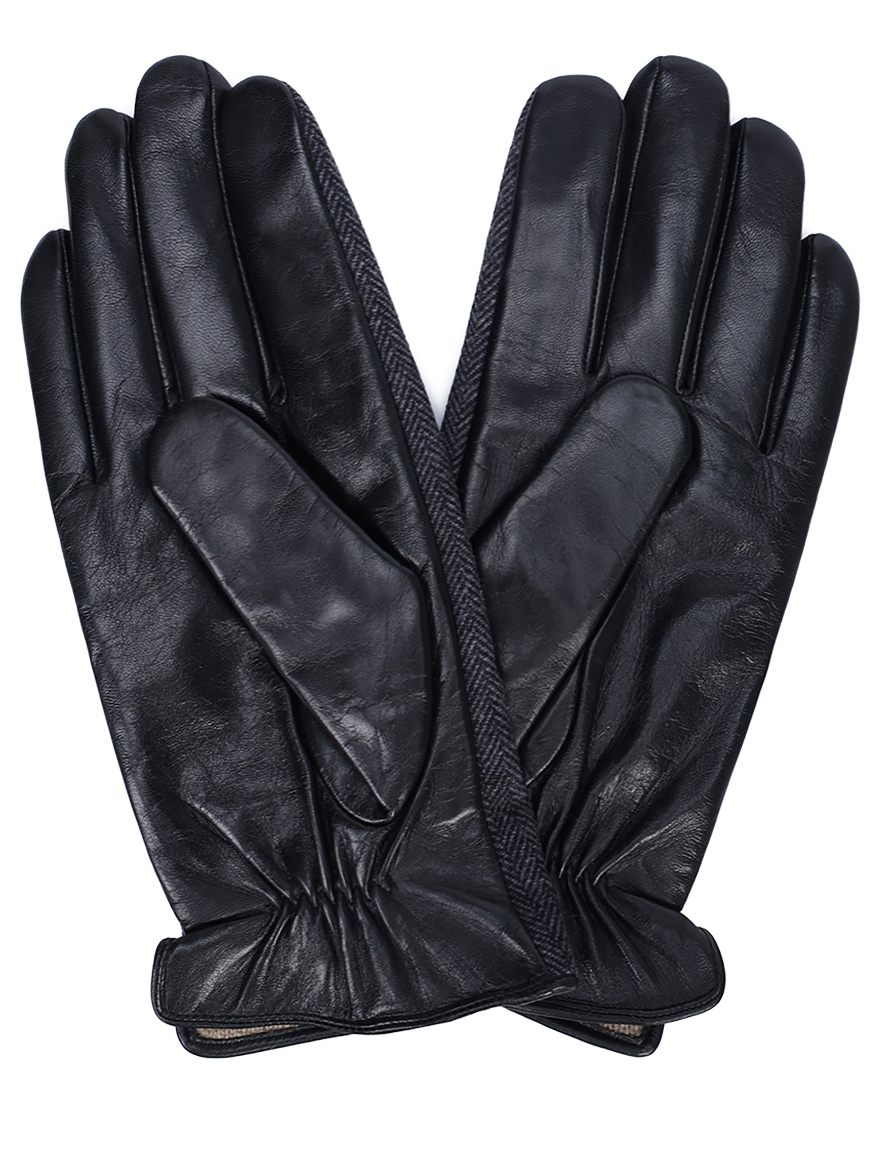 Перчатки из кожи и шерсти цвет Серый купить в BML по цене 9 500 руб